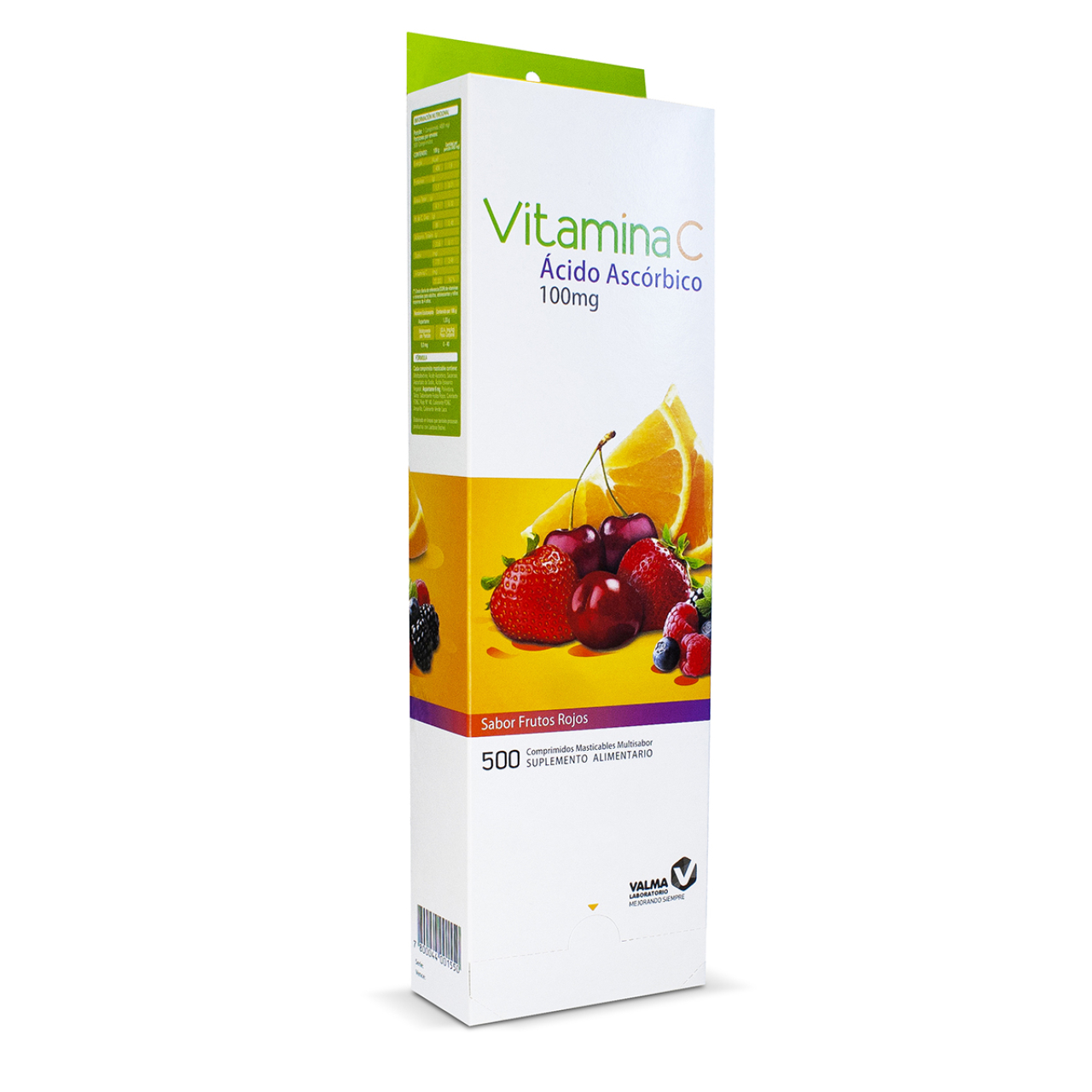 VITAMINA C–ÁCIDO ASCÓRBICO 100 MG (500 COMPRIMIDOS) – Laboratorio Valma